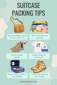 How to Pack a Suitcase Step by Step • Her Packing List